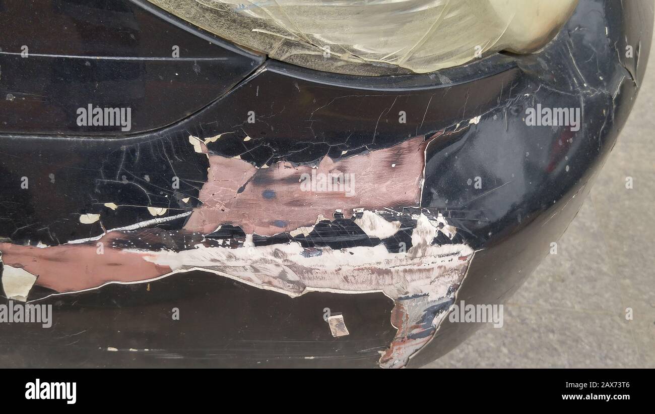 The side of the front of the car is chipped Stock Photo - Alamy