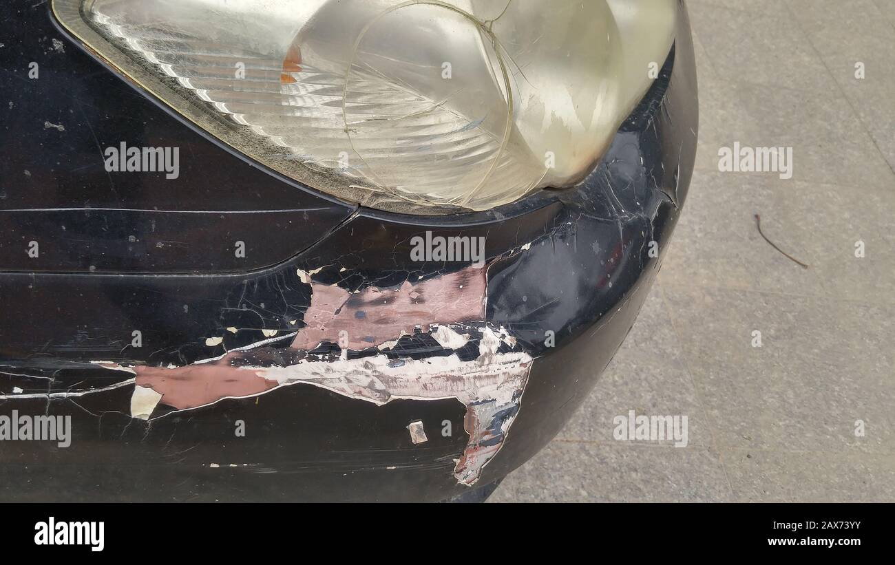 The side of the front of the car is chipped Stock Photo - Alamy