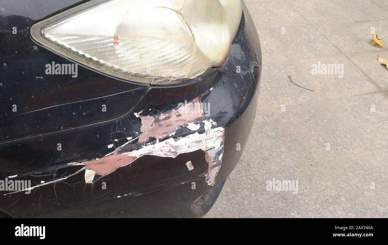 The side of the front of the car is chipped Stock Photo - Alamy