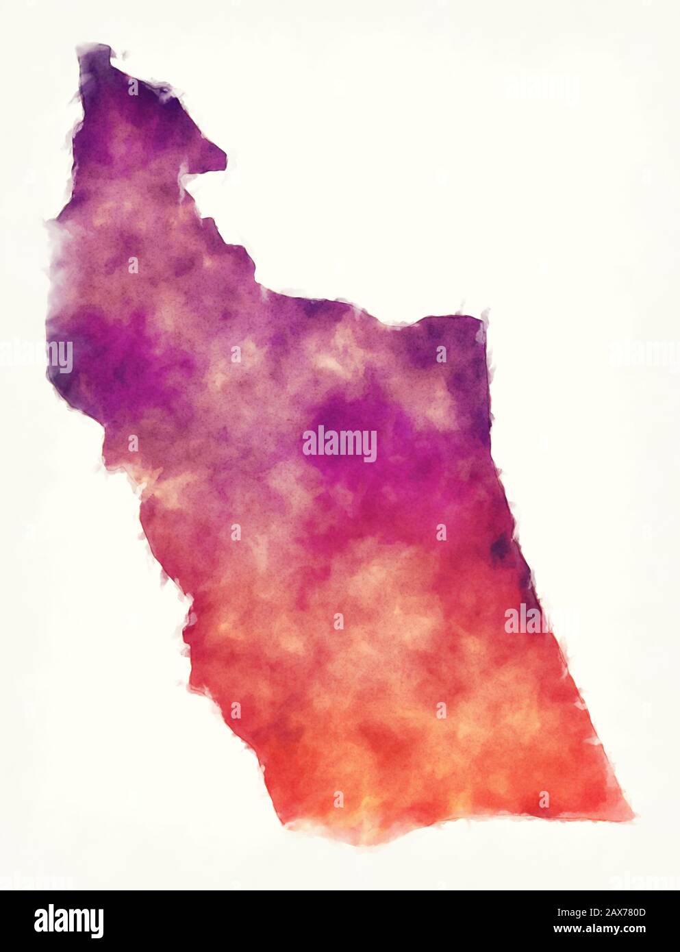 East Darfur state watercolor map of Sudan Stock Photo - Alamy