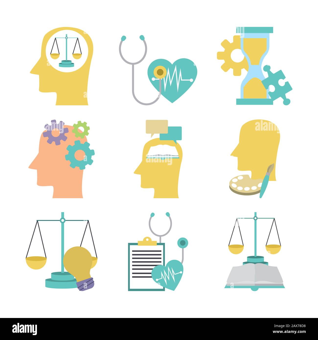 icon set of creative process related icons, colorful design Stock ...