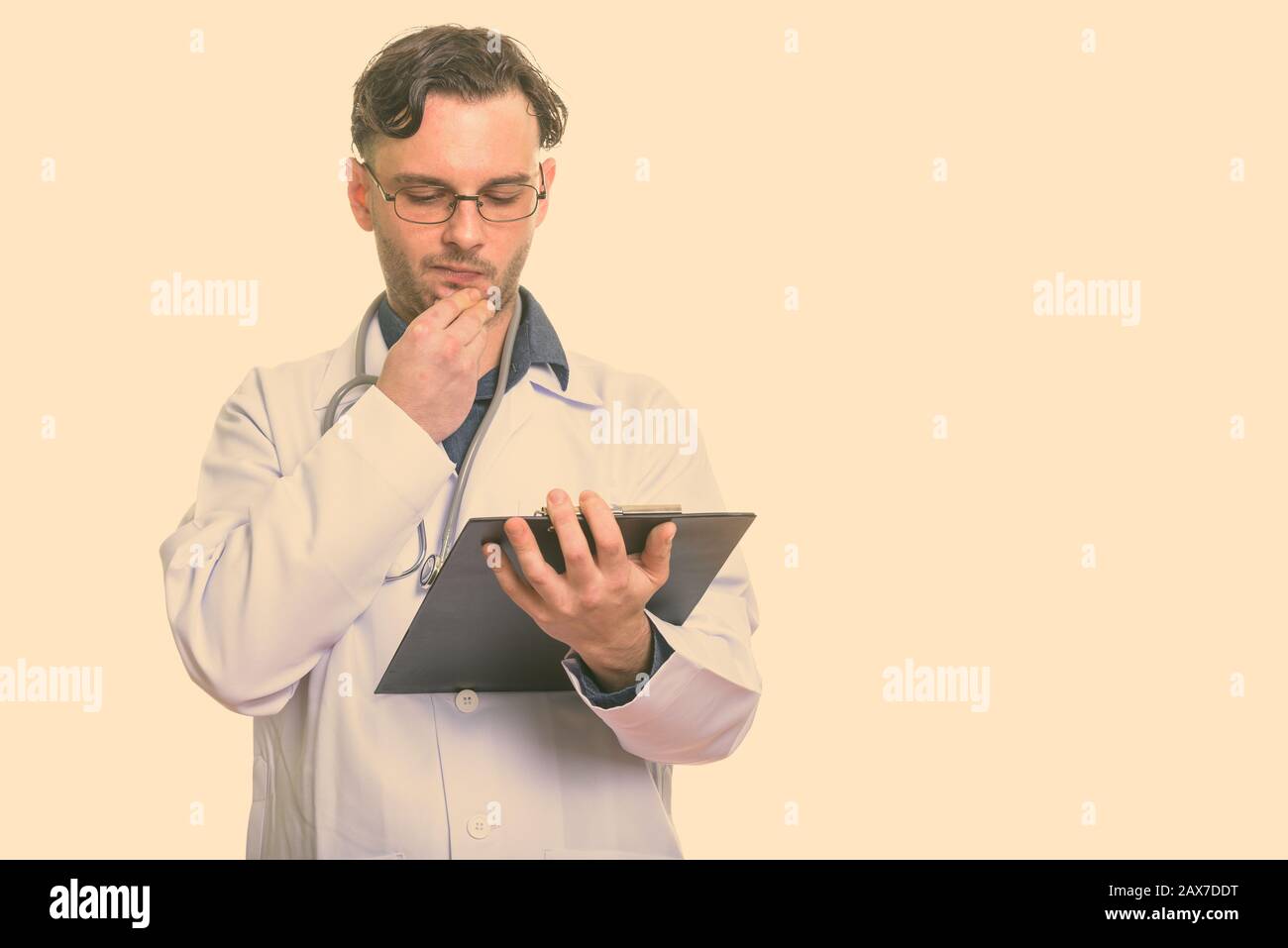 Young man reading hand hi-res stock photography and images - Alamy