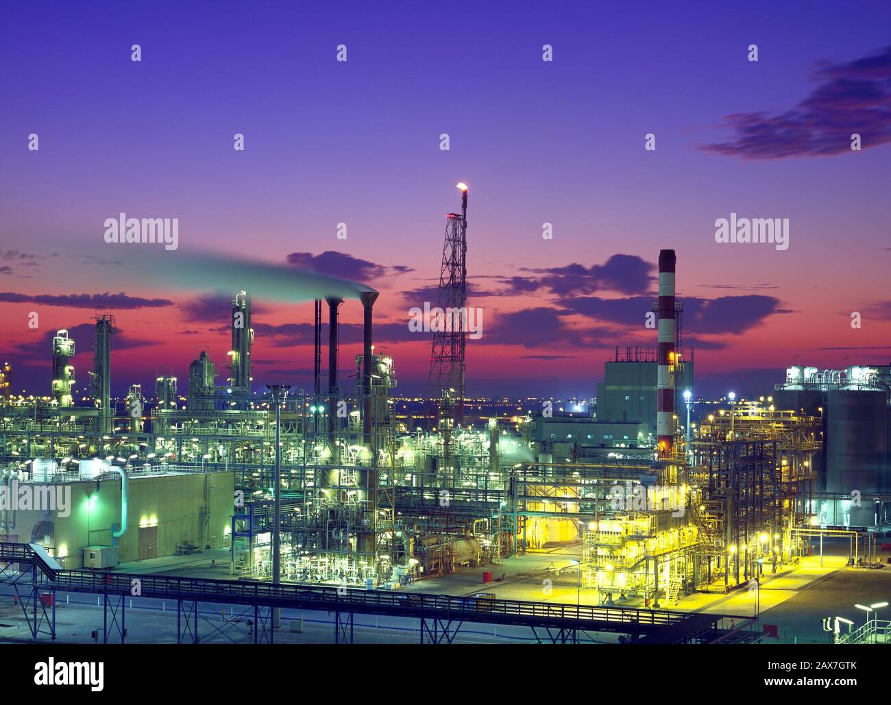 An industrial estate in Saudi Arabia at dusk Stock Photo - Alamy