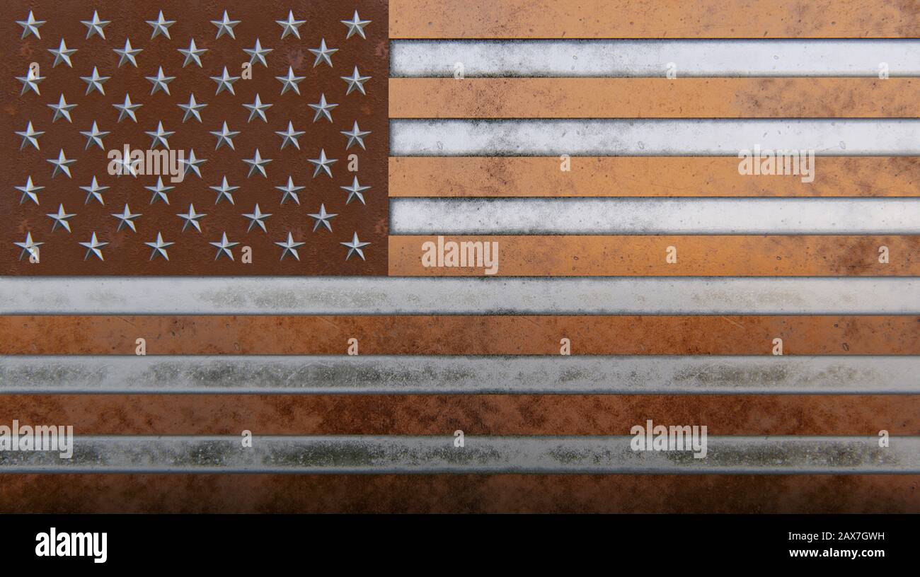 Old metal USA flag bronze, copper, aluminium, iron Stock Photo - Alamy