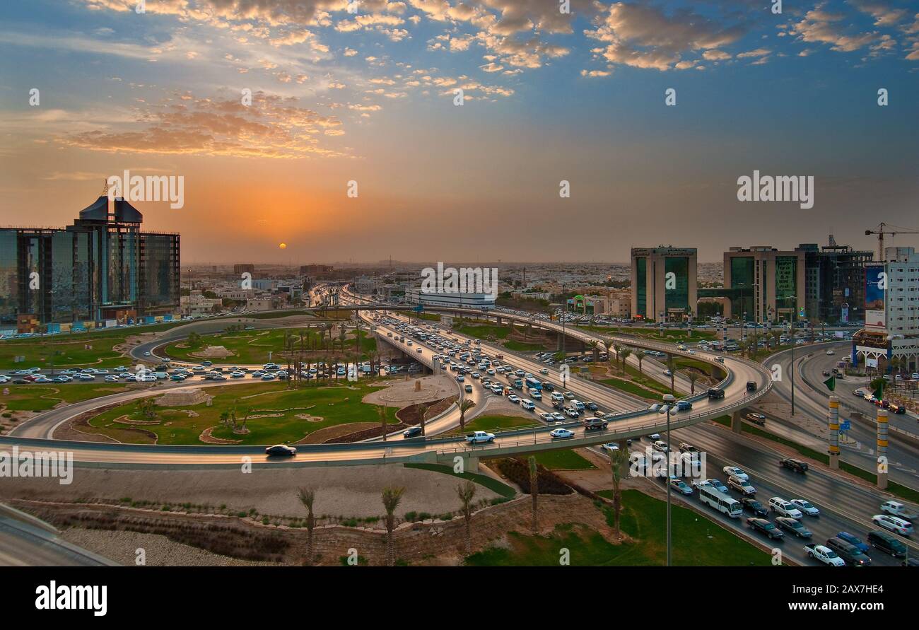 Cairo Roundabout at the center of Riyadh city , Saudi Arabia Stock ...