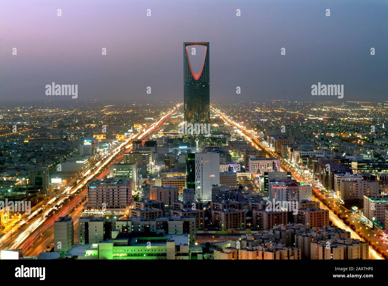 A city in Saudi Arabia at night Stock Photo - Alamy