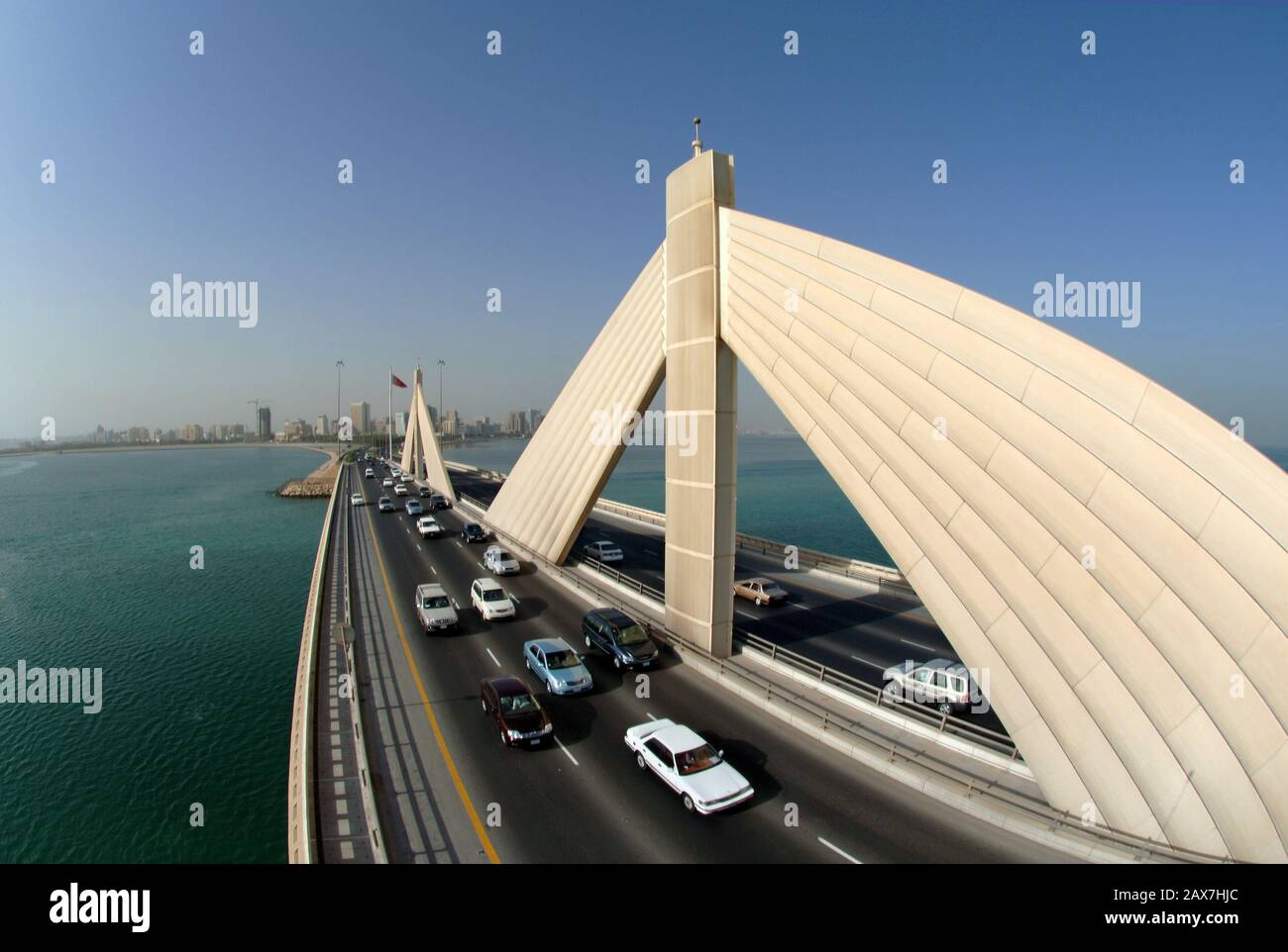 Shaikh Isa bin Salman Causeway in the Kingdom of Bahrain Stock Photo ...