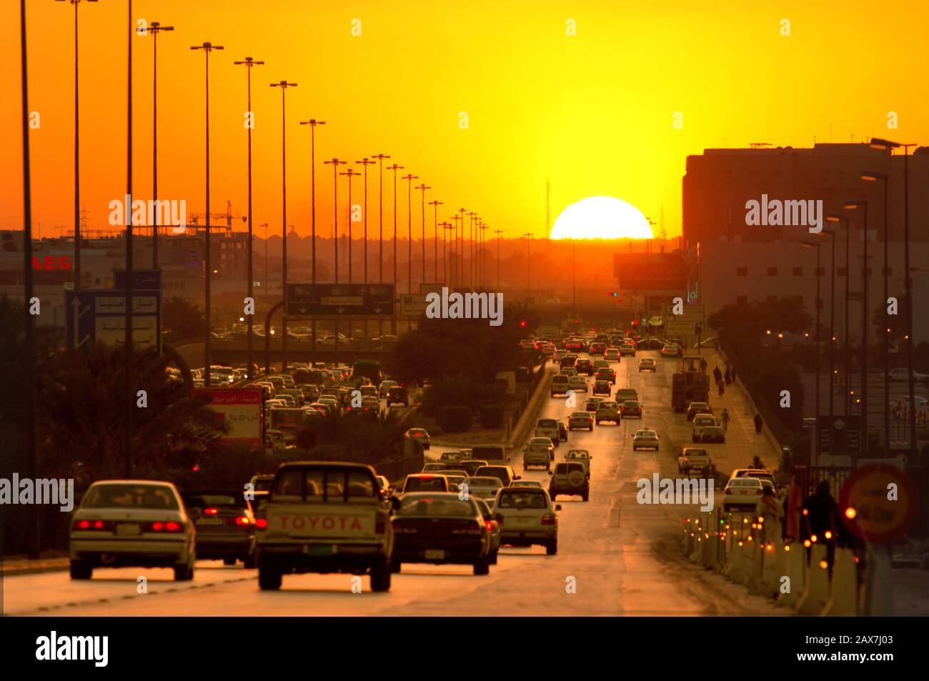 Riyadh street at sunset, Saudi Arabia Stock Photo - Alamy