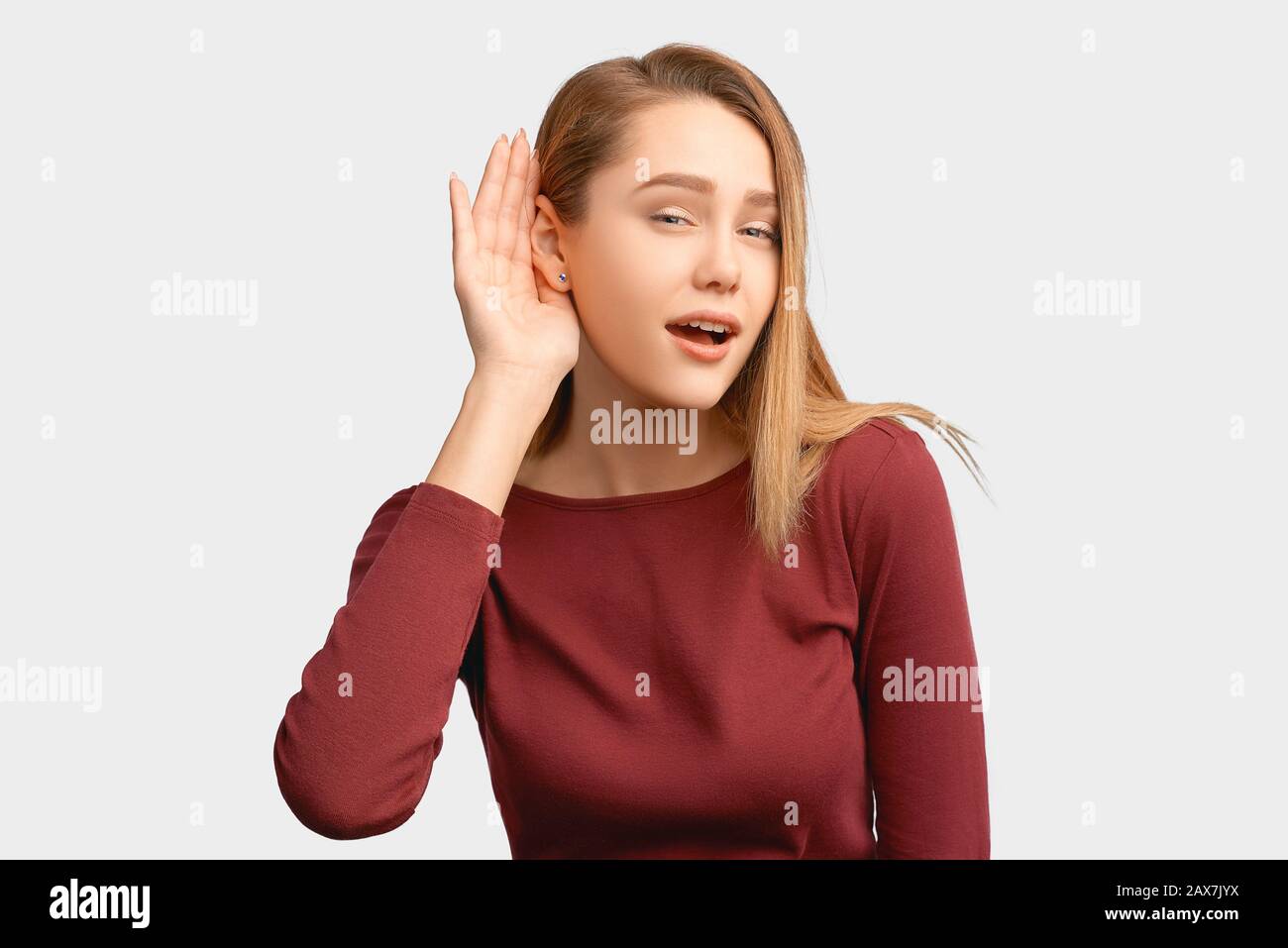 Woman Eavesdropping High Resolution Stock Photography and Images - Alamy