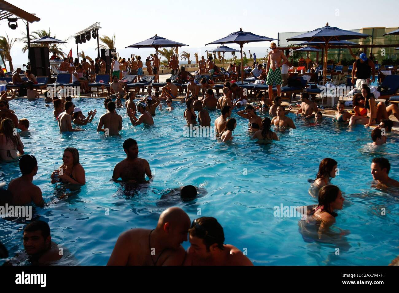 Pool party in Aqaba, Jordan Stock Photo - Alamy