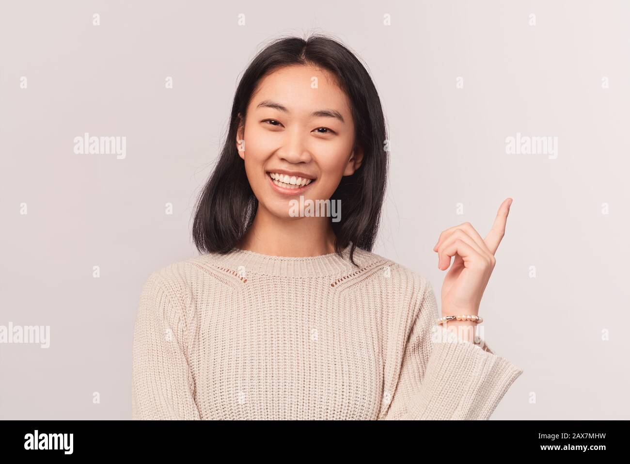 Raising index finger up hi-res stock photography and images - Alamy