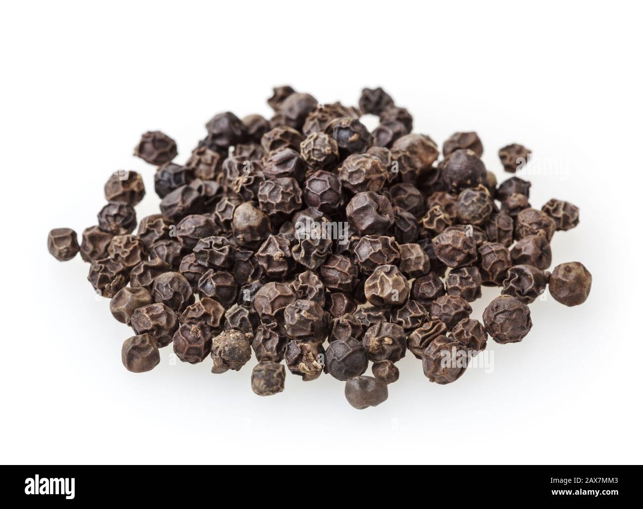 Black peppercorns isolated on white background Stock Photo - Alamy