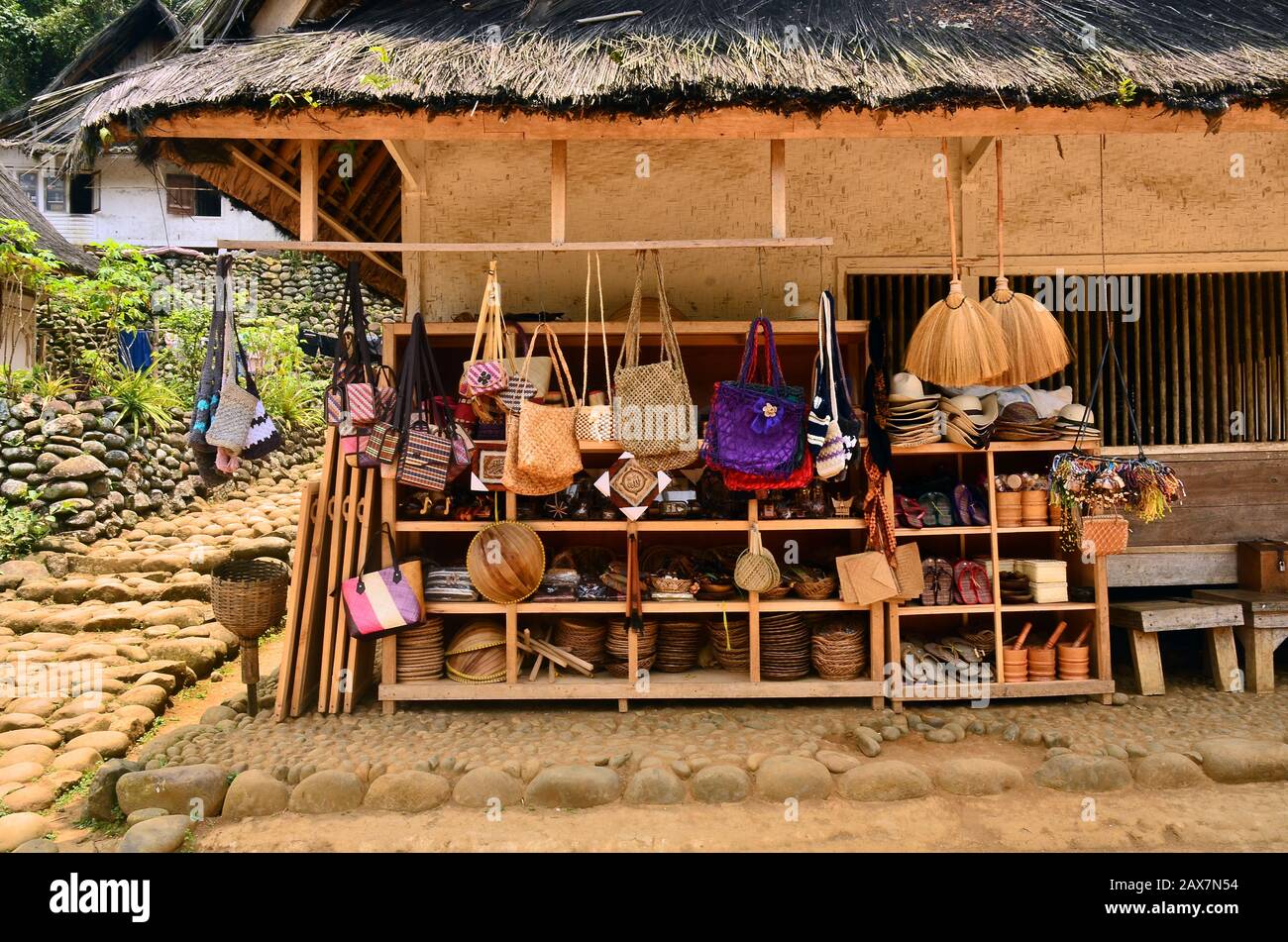 village souvenirs shop in Tasikmalaya, West Java, Indonesia Stock Photo ...