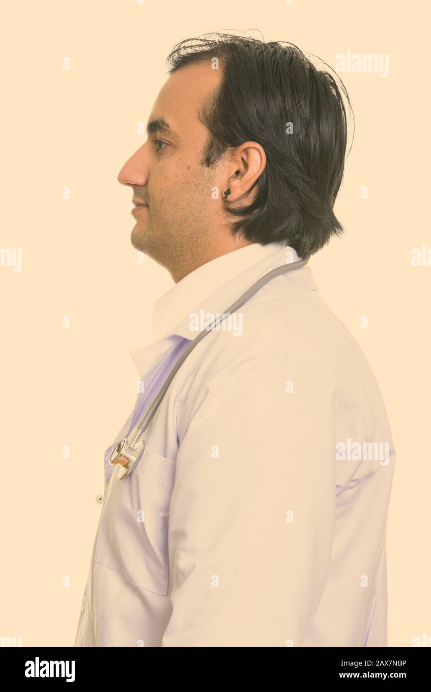 Closeup profile view of Persian man doctor Stock Photo - Alamy