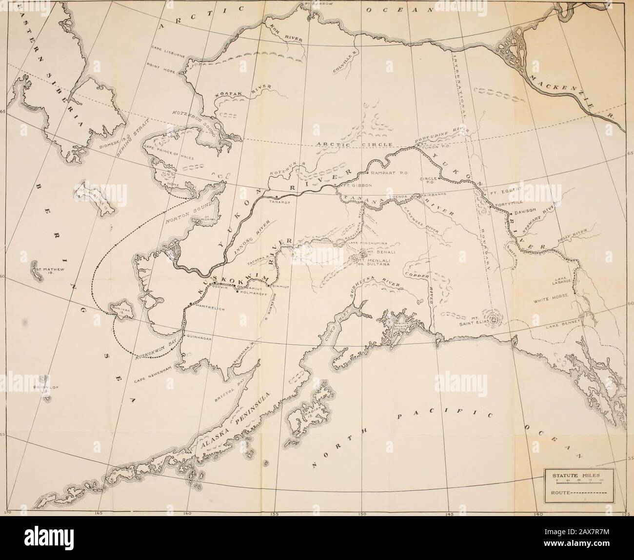 In the Alaskan wilderness . MAP 01 L-SK SHOWING m • Stock Photo - Alamy