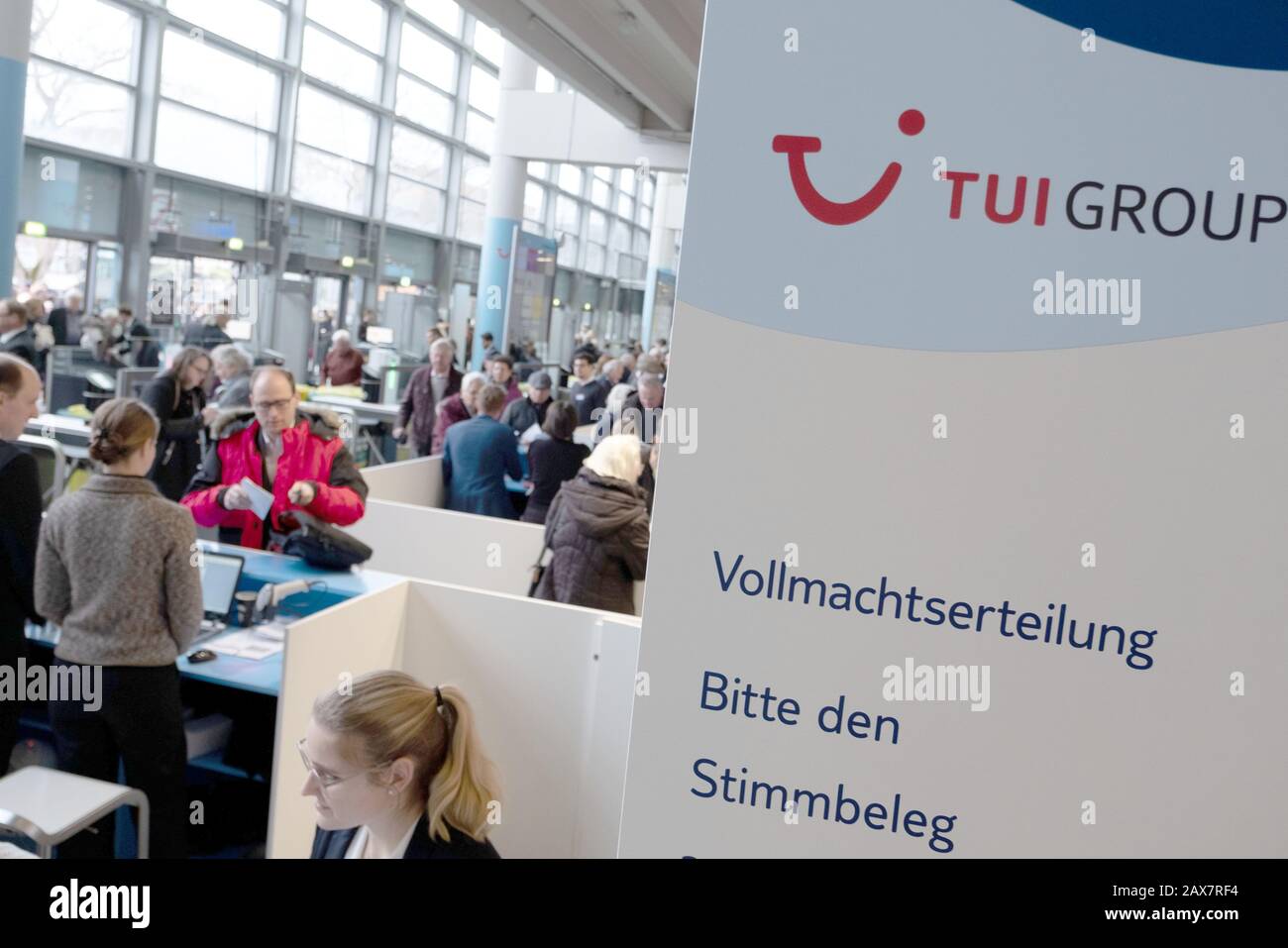 Hanover, Germany. 11th Feb, 2020. Shareholders go to the general ...