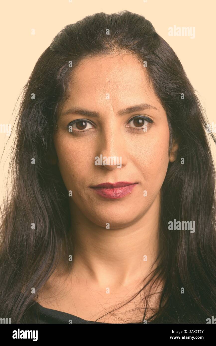 Face of beautiful Persian woman looking at camera Stock Photo - Alamy