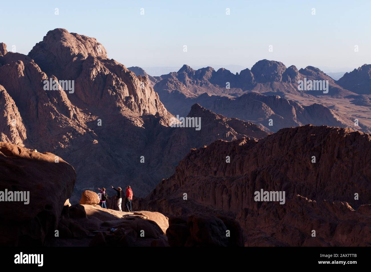 Tourists on mount Sinai, Egypt Stock Photo - Alamy