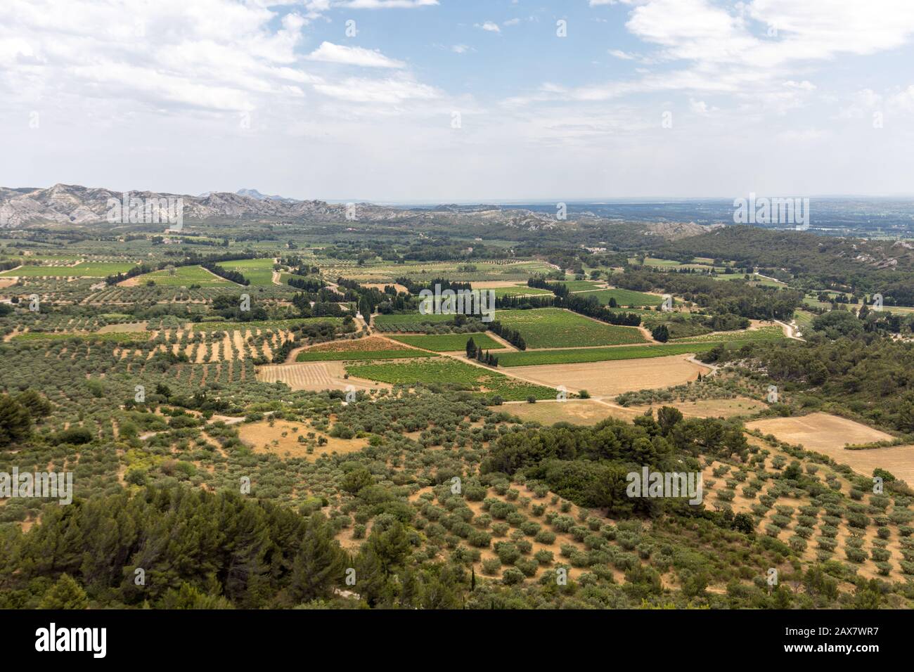 Panoramic view on Luberon valley from the famous Les Baux de Provence ...