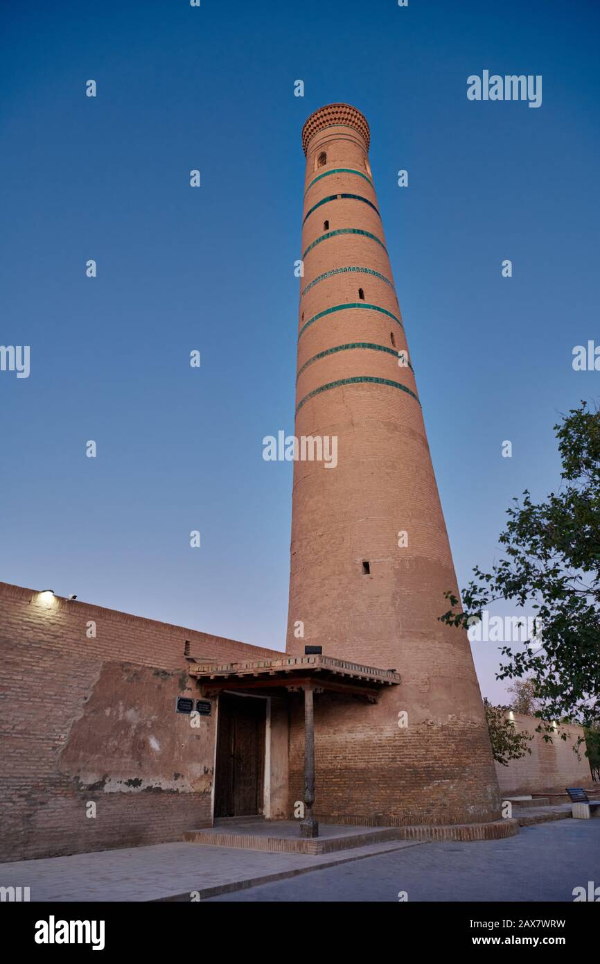minaret of Djuma Mosque also known as Juma Masjidi Va Minorasi, Itchan ... minaret of Djuma Mosque also known as Juma Masjidi Va Minorasi, Itchan ...