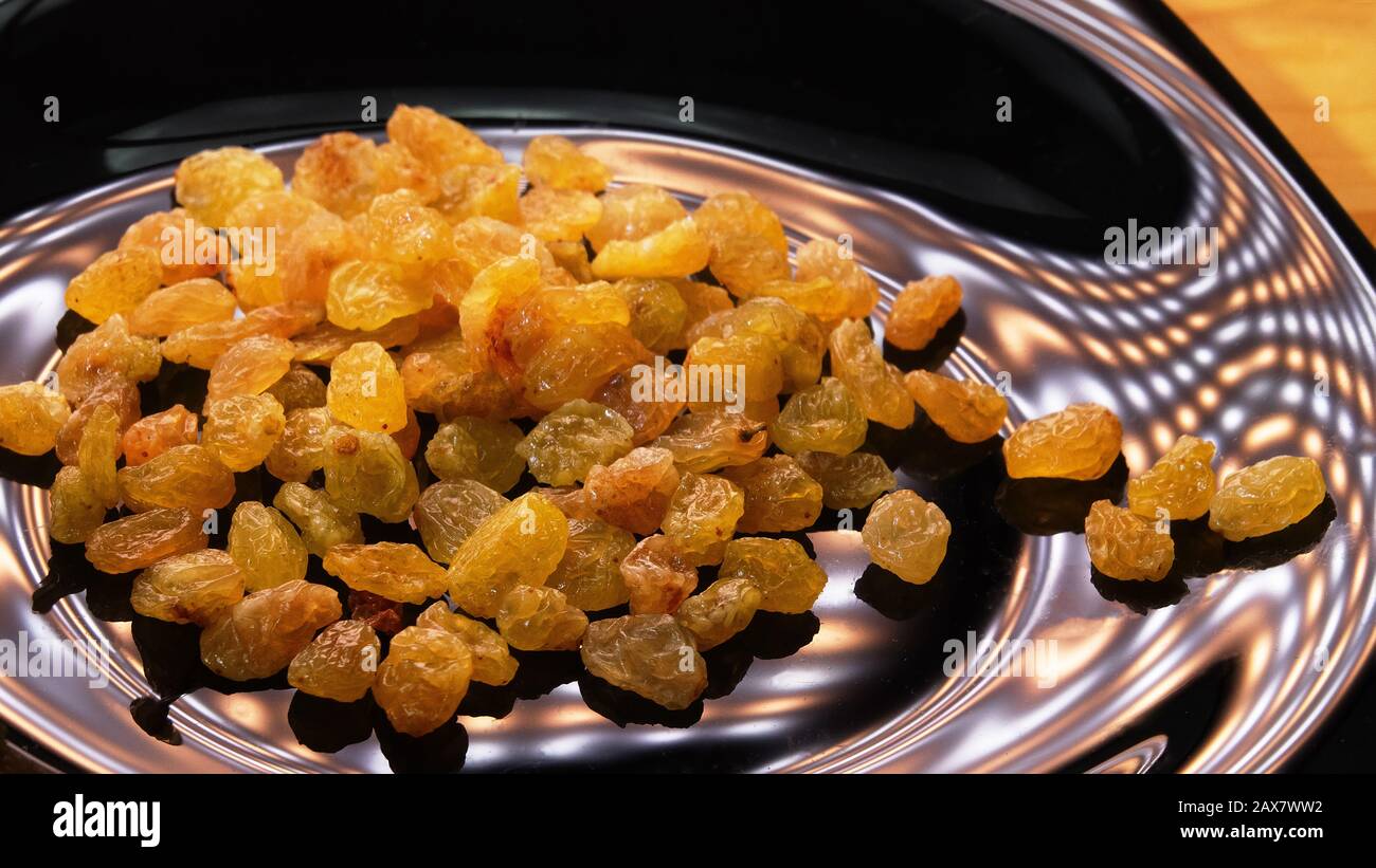 Even dry raisins look very juicy and attractive in macro version. Dried ...
