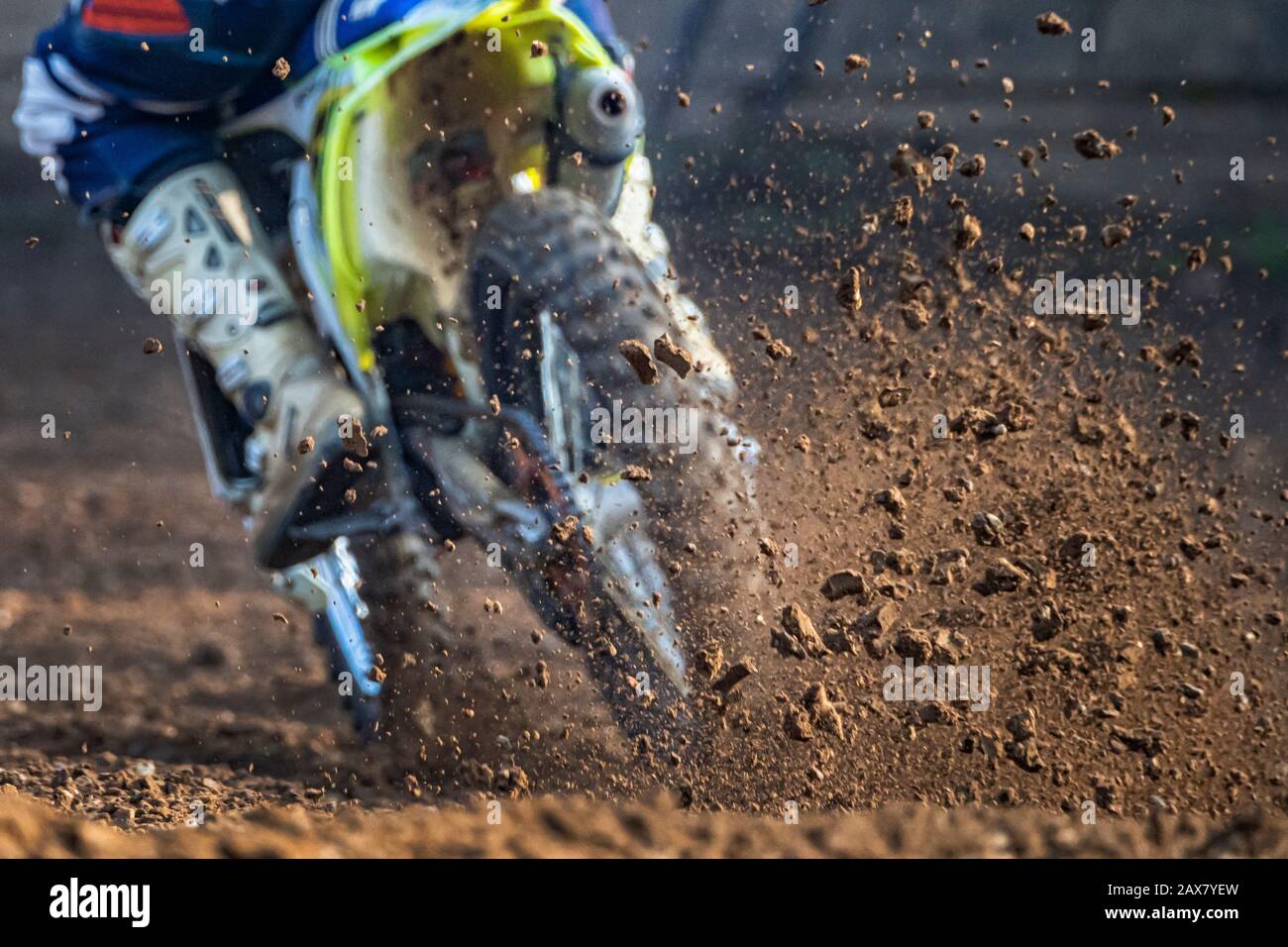 Motocross scene on a trail Stock Photo - Alamy