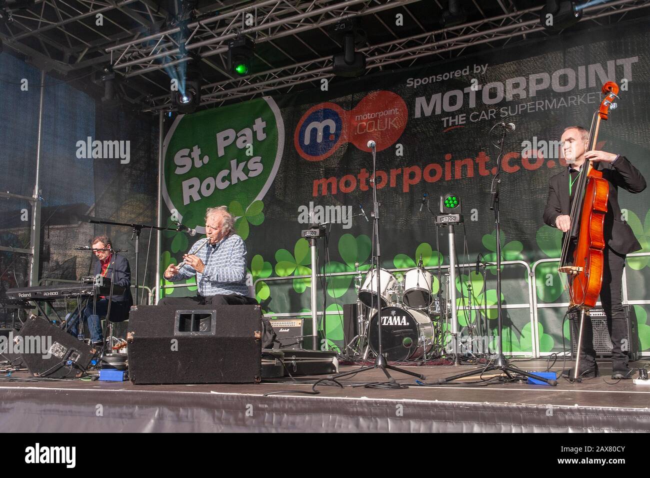 Birmingham, UK. 17 March, 2019. Finbar Furey performs at St. Patricks ...