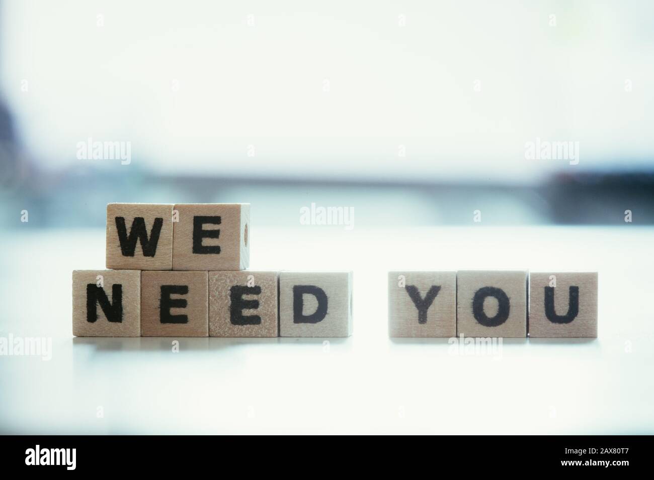“We need you” letters, wooden, close up picture. Human resources Stock ...