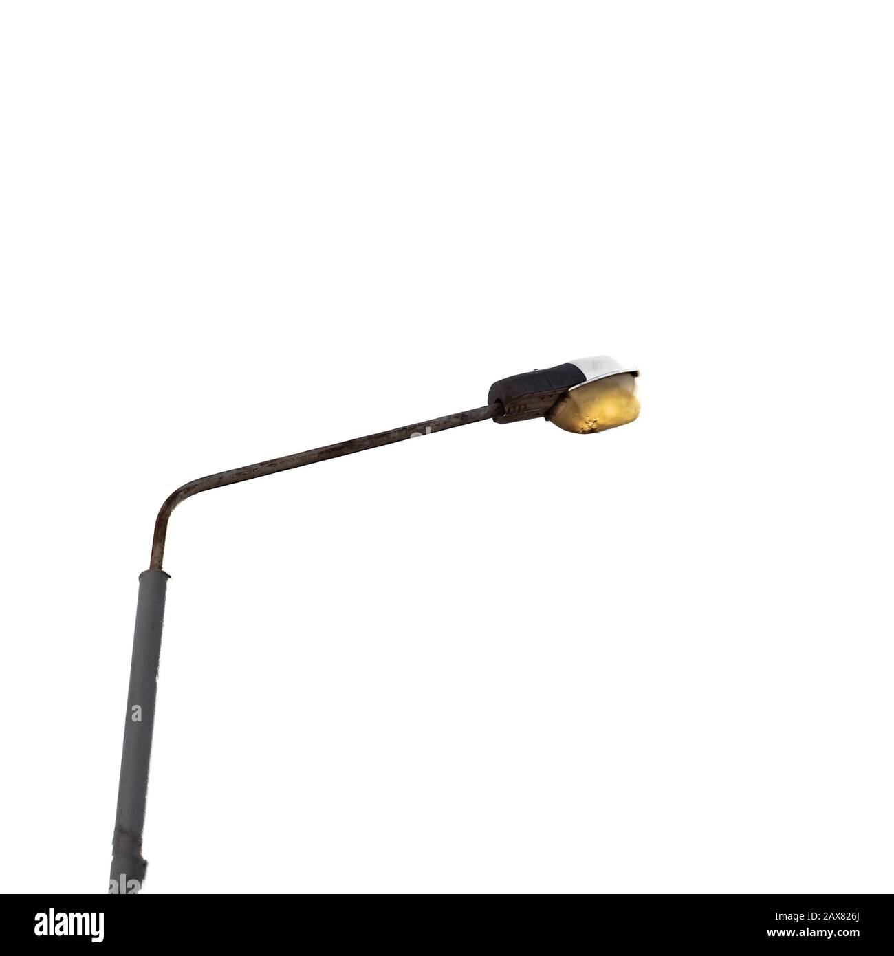 Pillar with street lamp on white background Stock Photo - Alamy