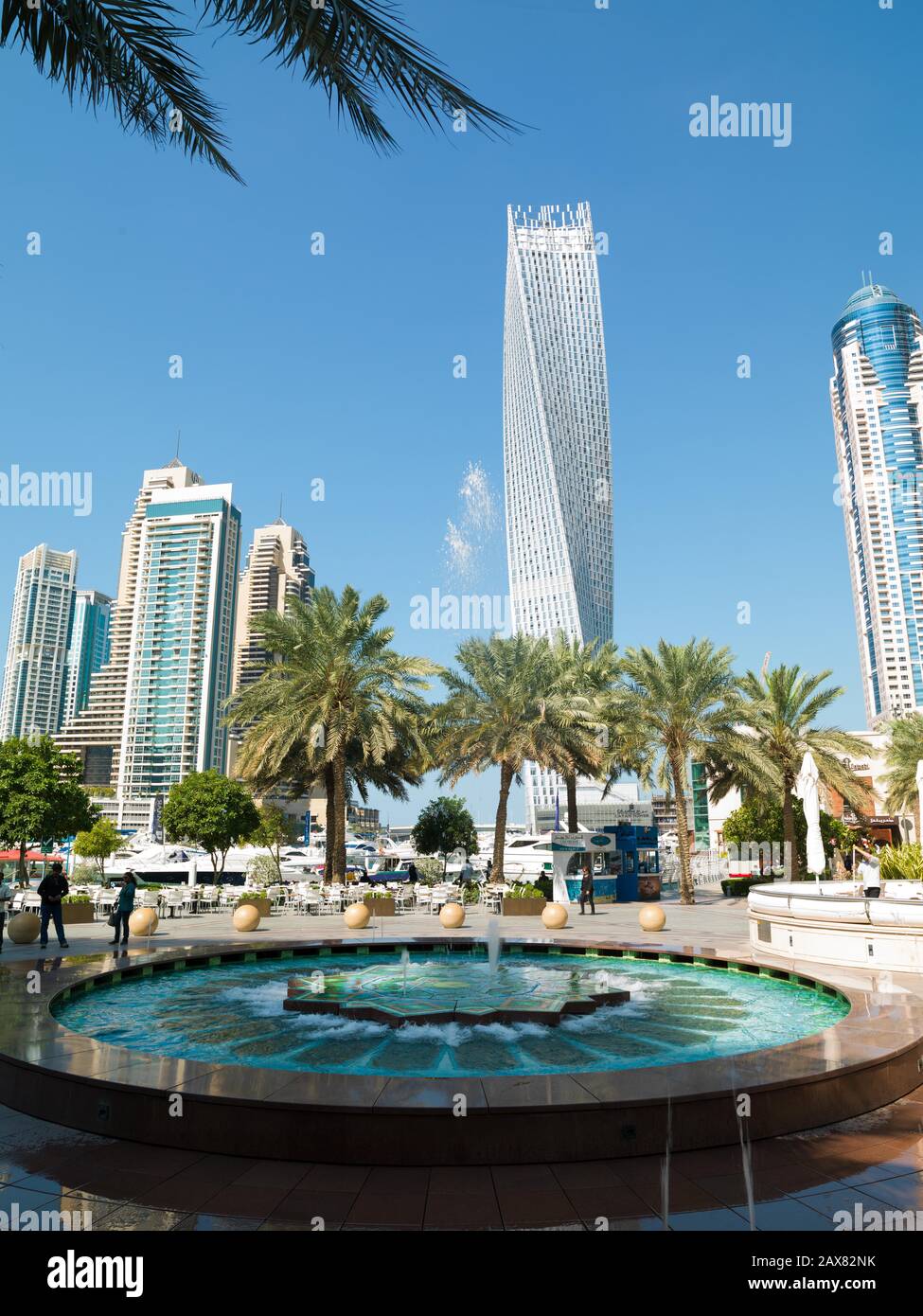 Cayan Tower and modern buildings at Dubai, United Arab Emirates Stock ...