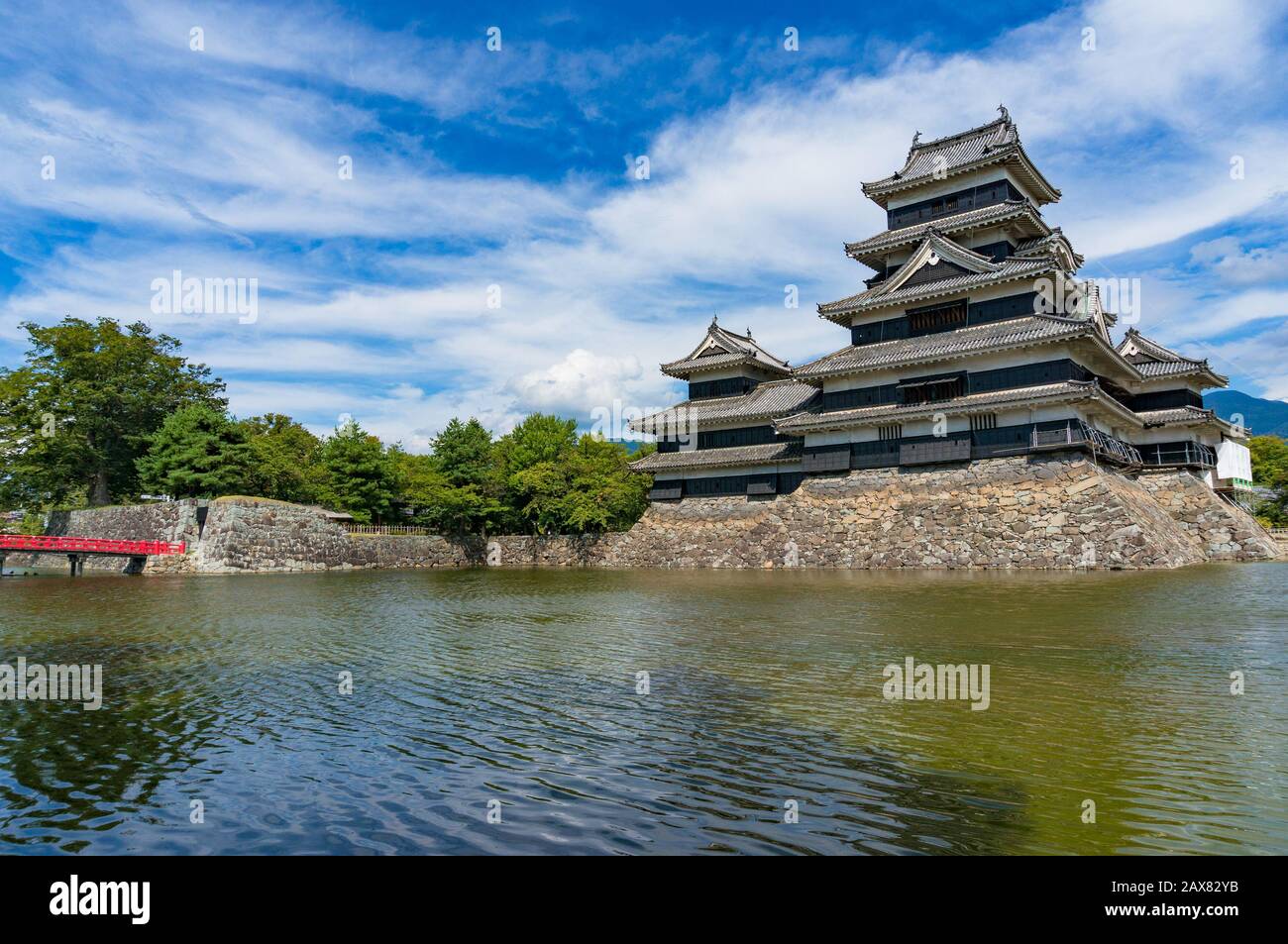 Matsumoto historic castle in Japan on sunny day Stock Photo - Alamy