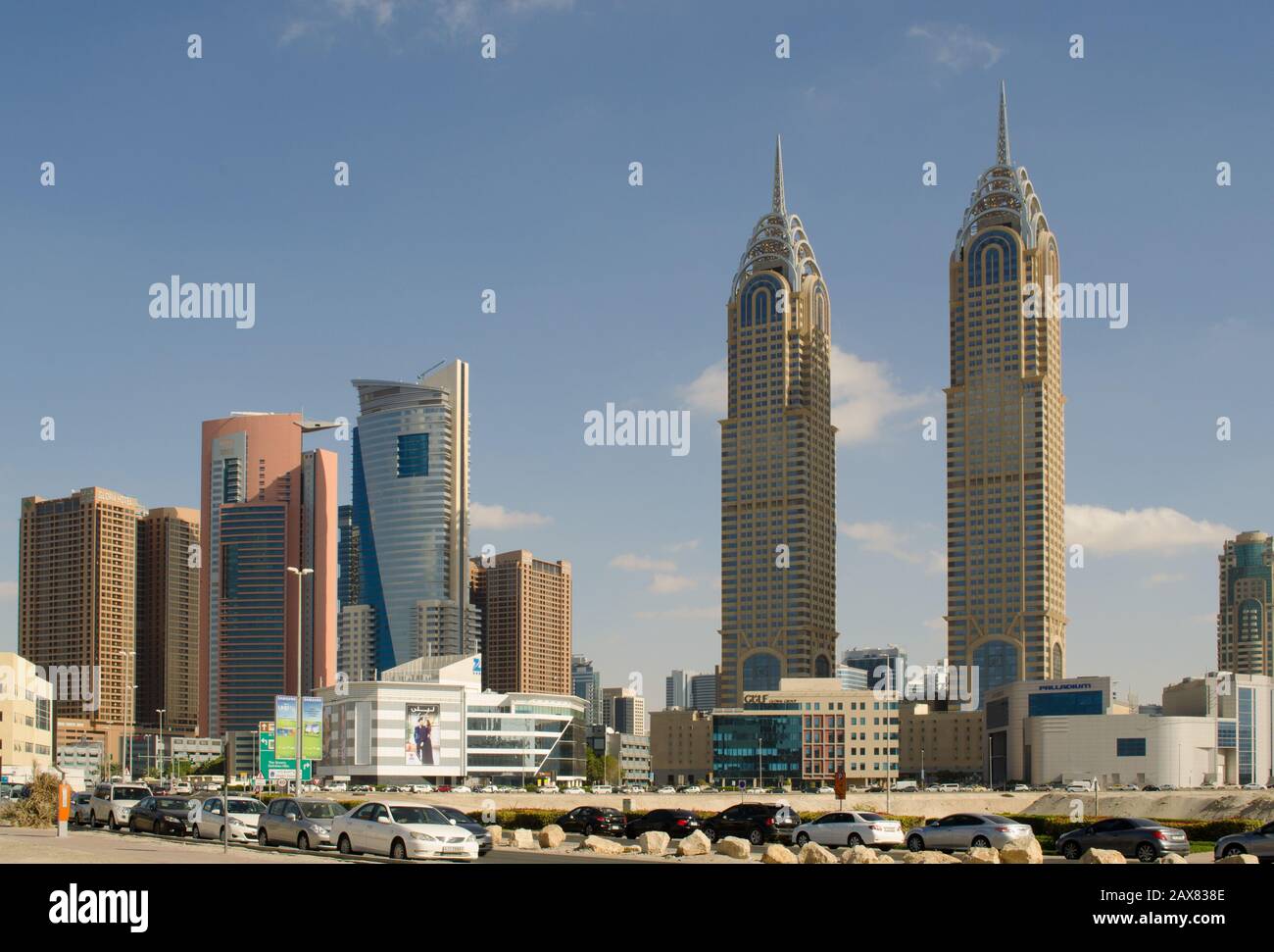 Al Kazim Towers at Dubai, United Arab Emirates Stock Photo - Alamy