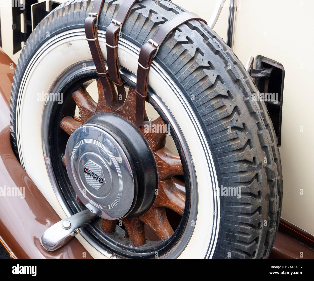 White wall,walled tyre, wheel on classic car Stock Photo - Alamy