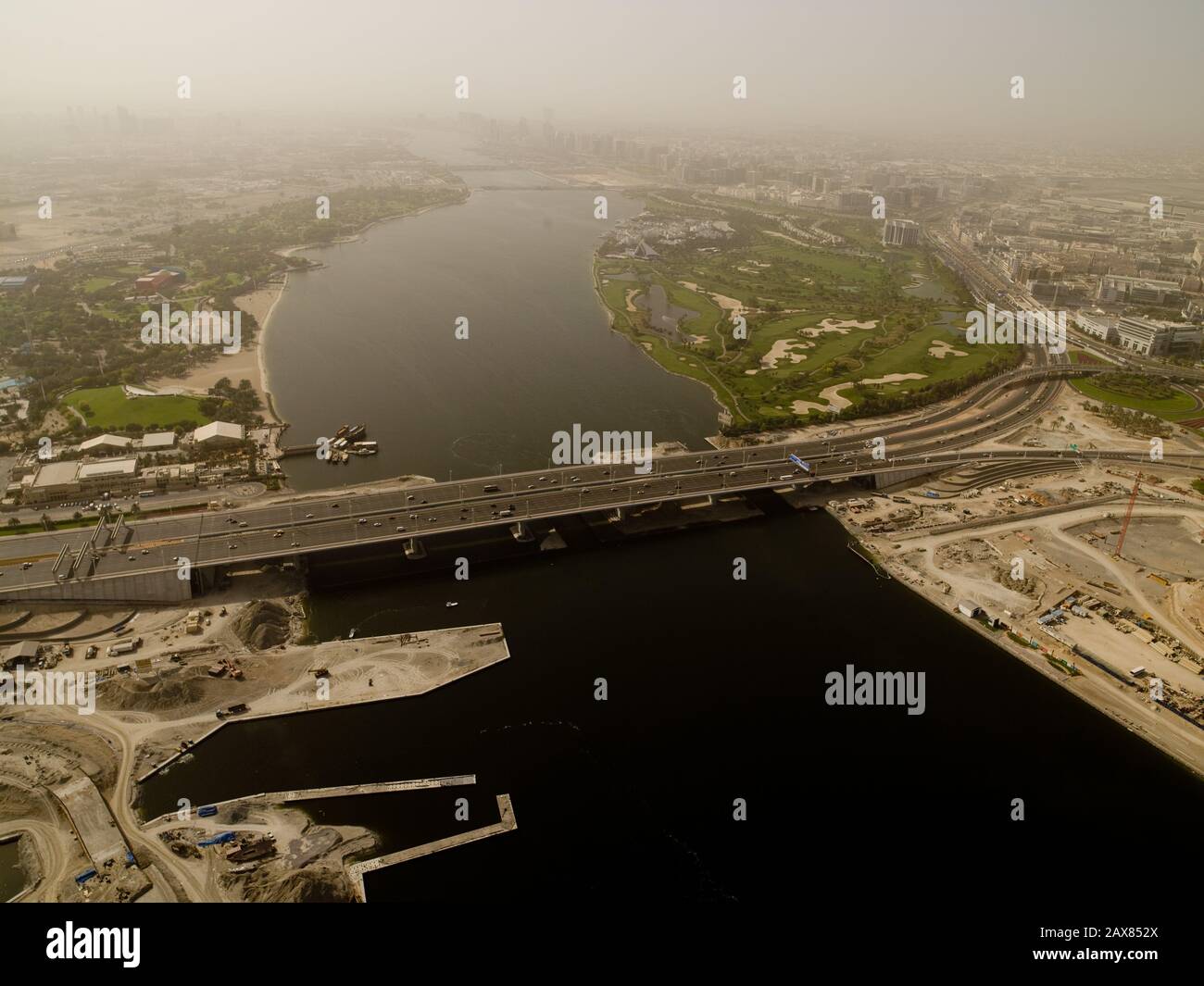 Aerial View of the Garhoud Bridge. Dubai, UAE Stock Photo - Alamy