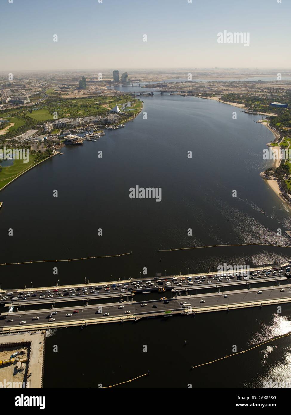 Aerial view of the Maktoum Bridge. Dubai, UAE Stock Photo - Alamy