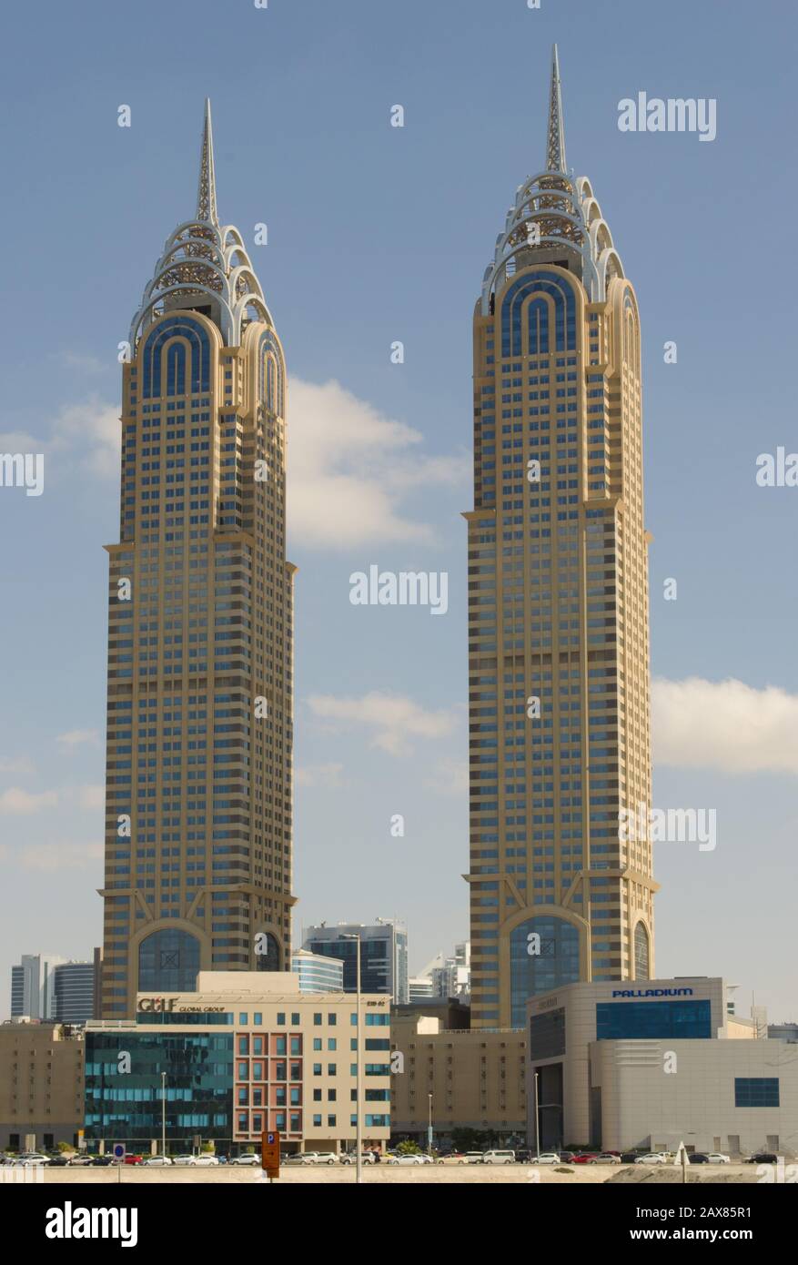Al Kazim Towers at Dubai, United Arab Emirates Stock Photo - Alamy