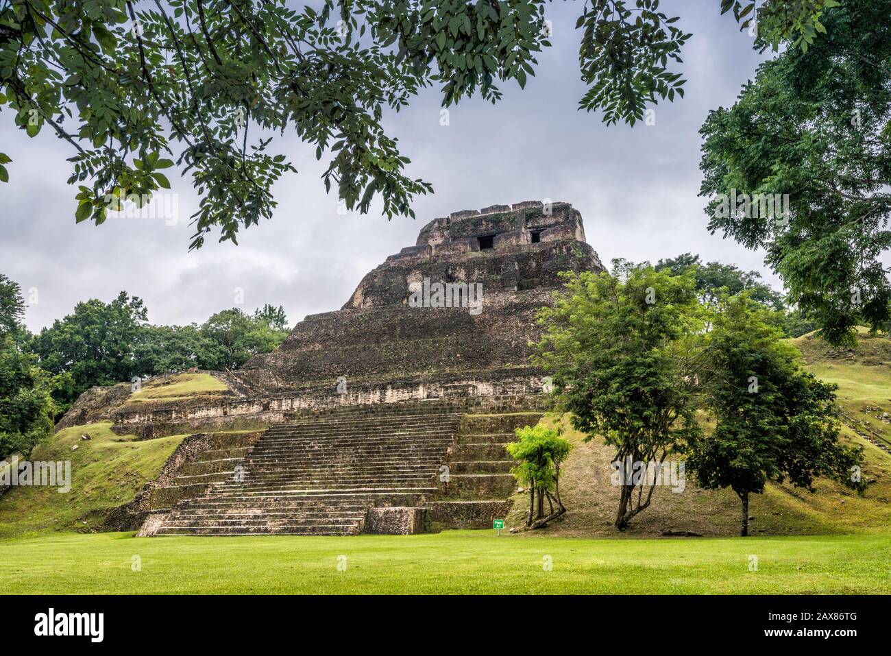 El Castillo aka Structure A-6 at Xunantunich, Maya ruins, rainforest ...
