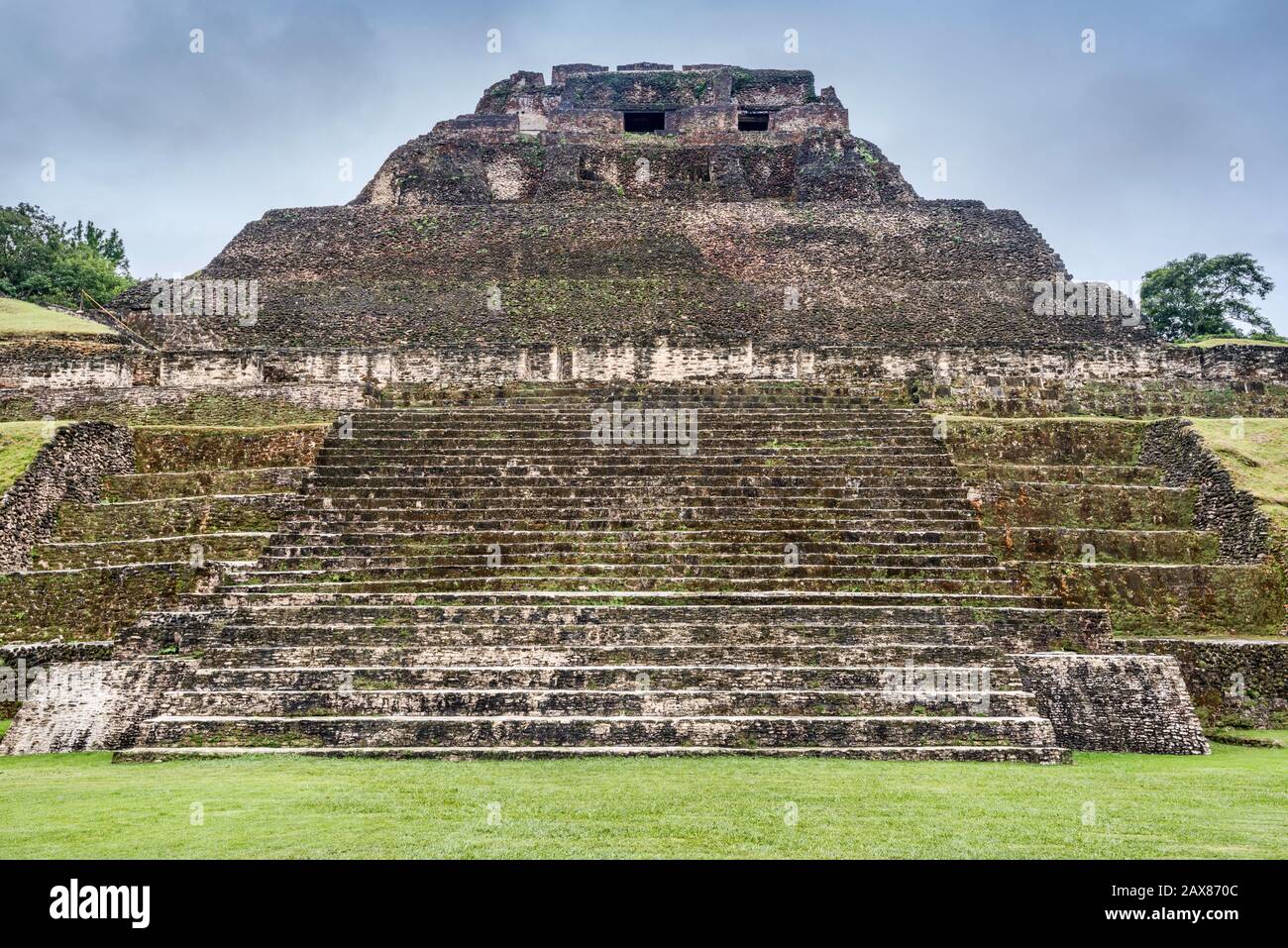 El Castillo aka Structure A-6 at Xunantunich, Maya ruins, rainforest ...
