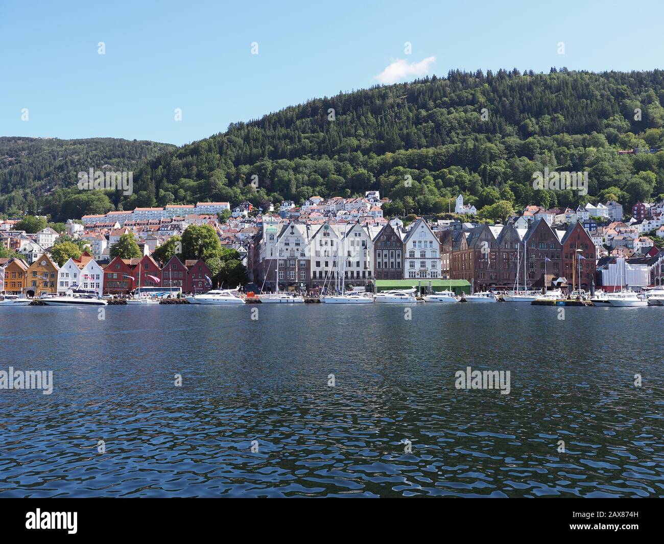 Scenery of european Bergen city at Hordaland district in Norway Stock ...