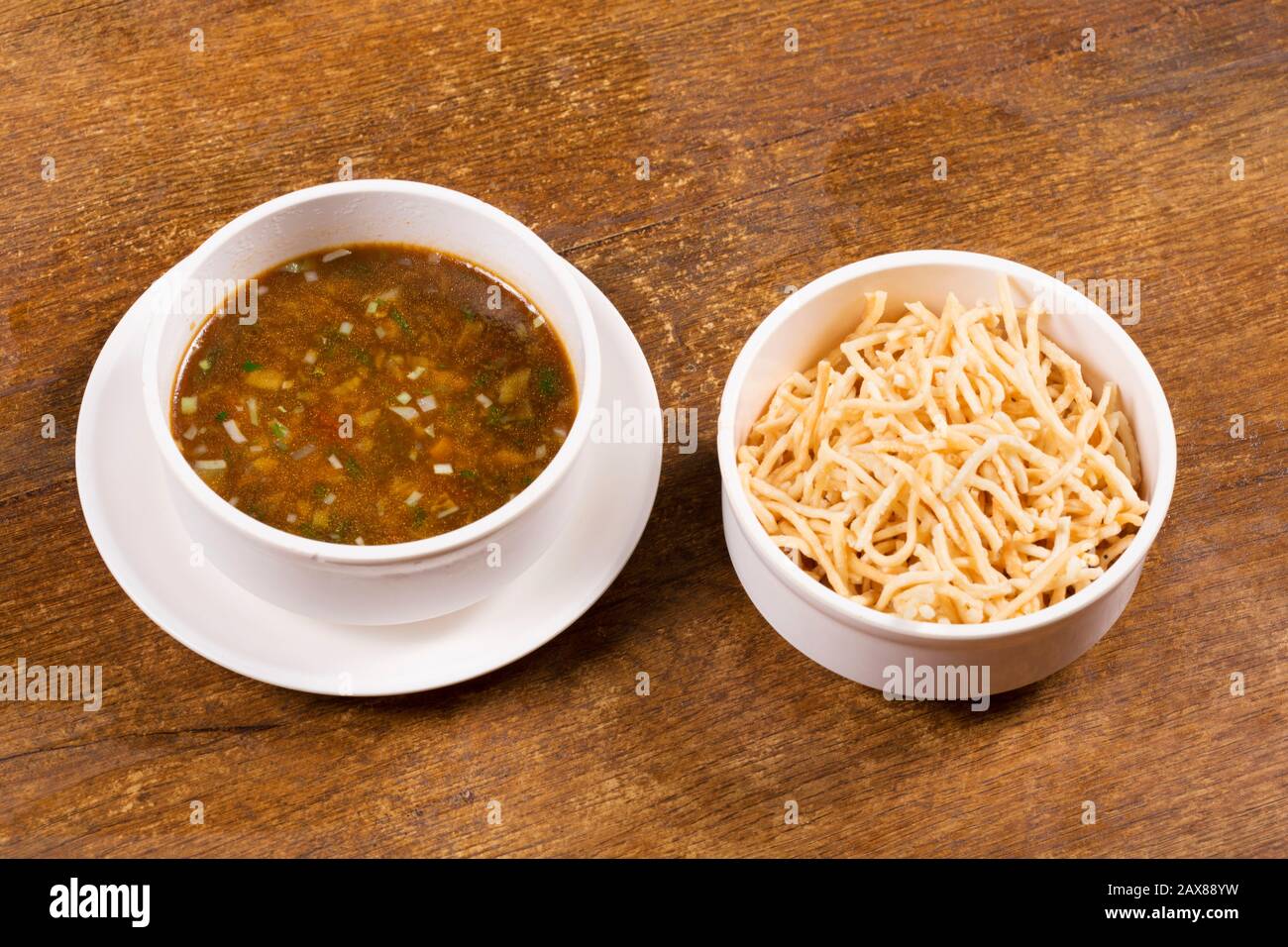 Man chow Soup, Chinese Veg Man chow Soup Stock Photo - Alamy