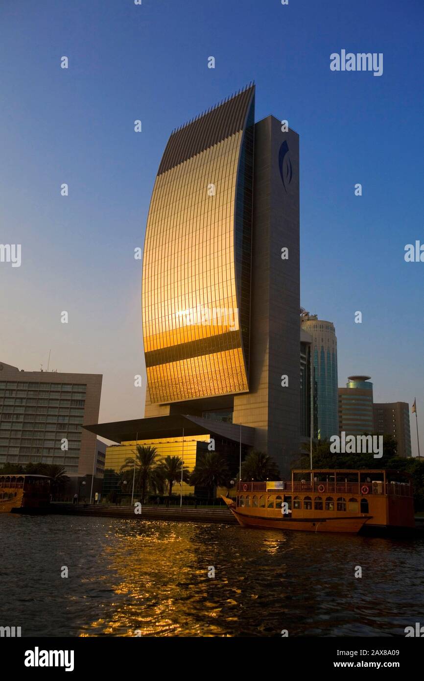 Dubai bank building on the Deira side of the creek, Dubai, UAE Stock ...