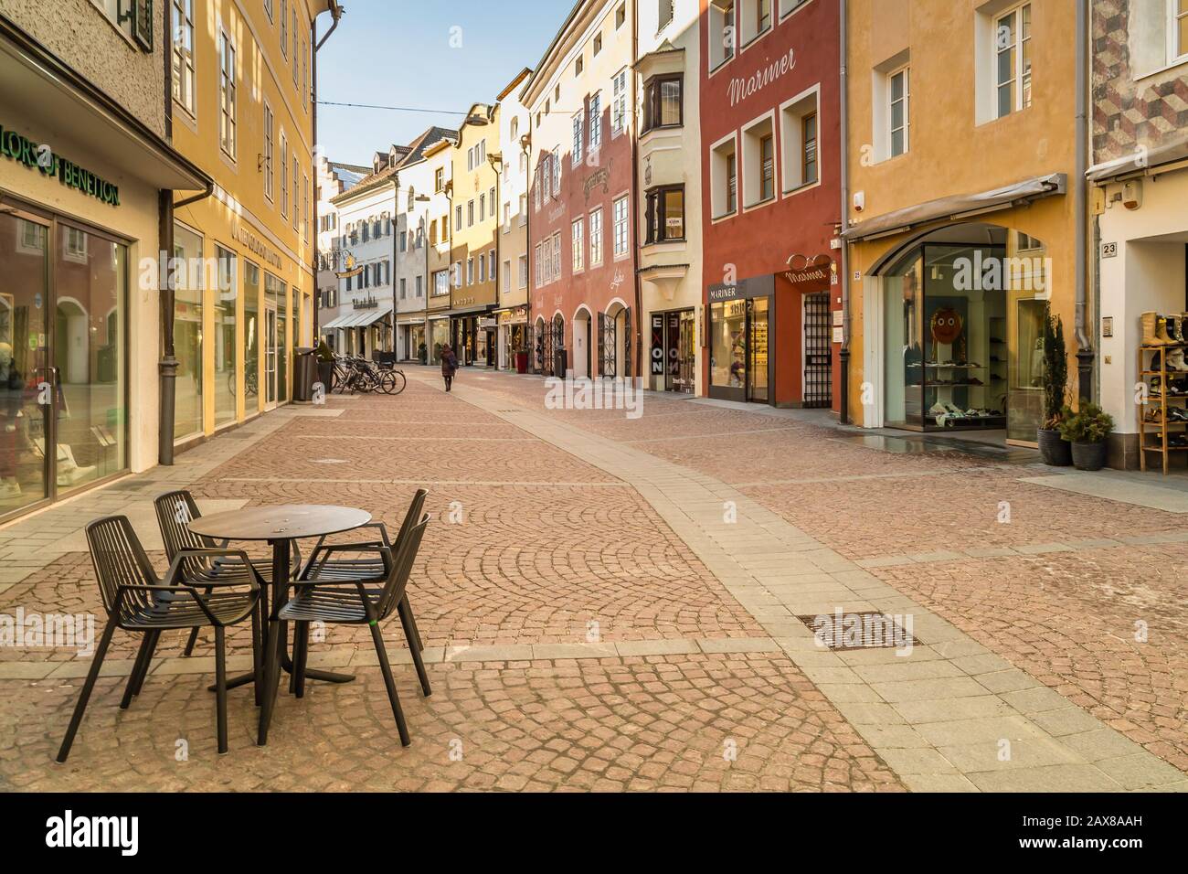 Brunico (BZ), February 12, 2019: tourists walking and going for ...