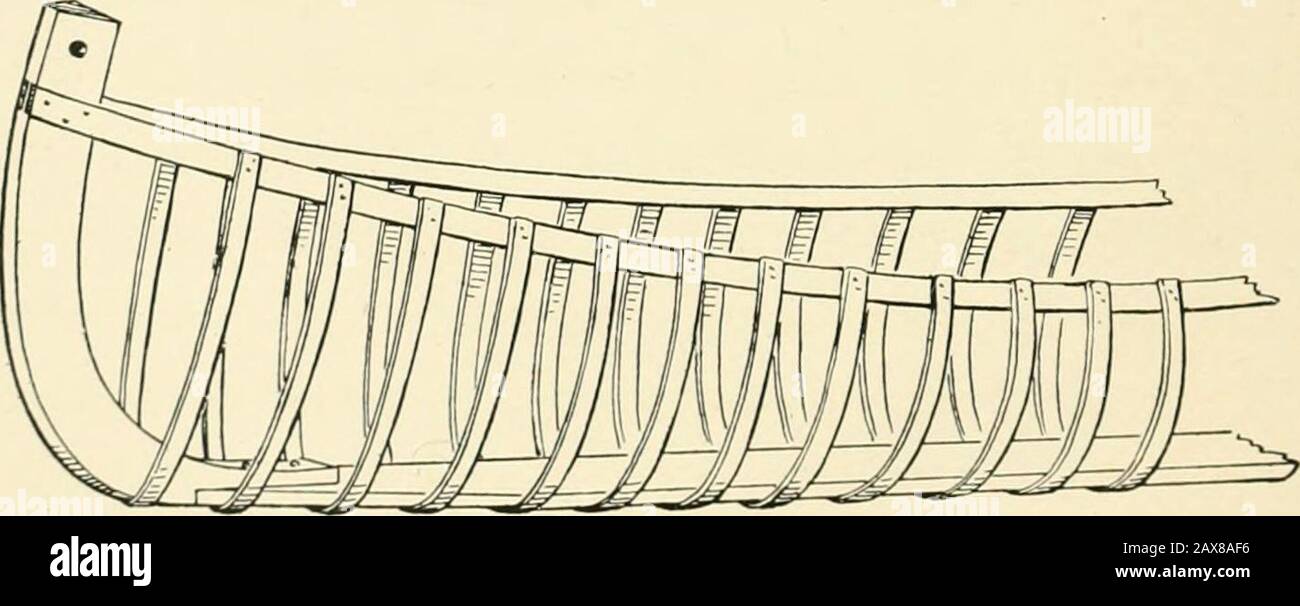 In the Alaskan wilderness . CANOE CONSTRUCTION; DIAGRAM ILLUSTRATING ...