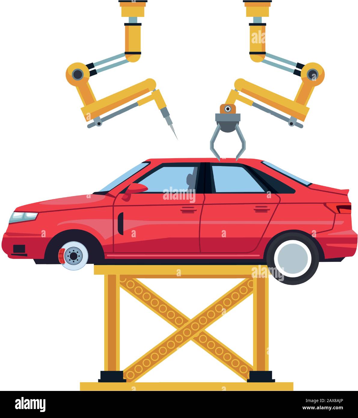 Robot arms on factory Cut Out Stock Images & Pictures - Alamy