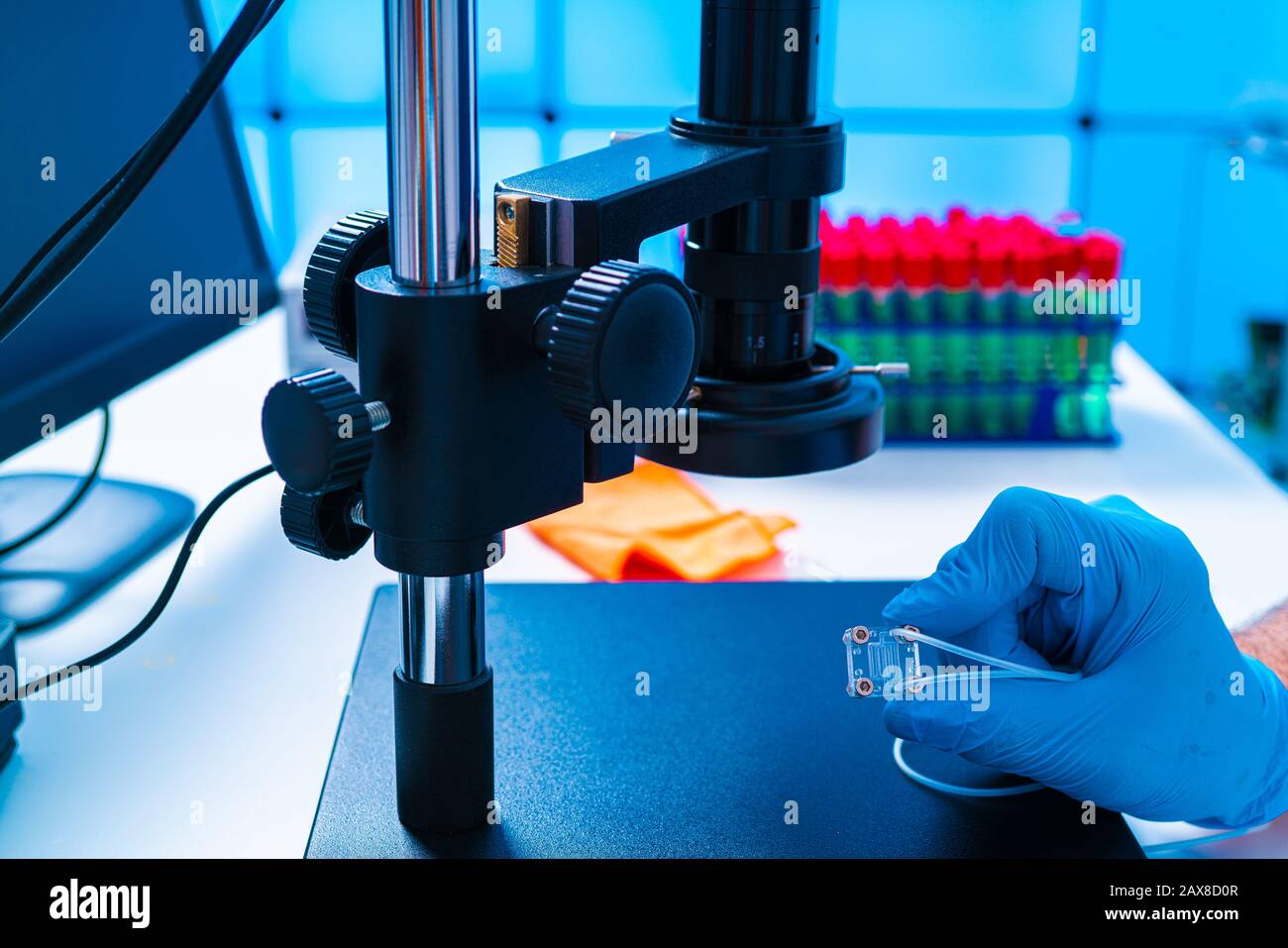 Design development Lab On Chip device in microfluidic lab Stock Photo ...