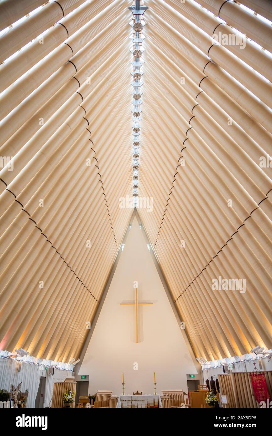 Interior of the Transitional Cathedral of Christchurch, constructed ...