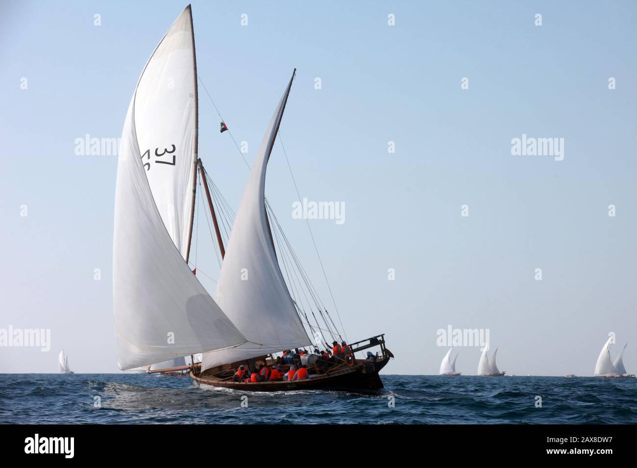 A dhow during the annual Al Gaffal dhow race in Dubai, UAE Stock Photo ...