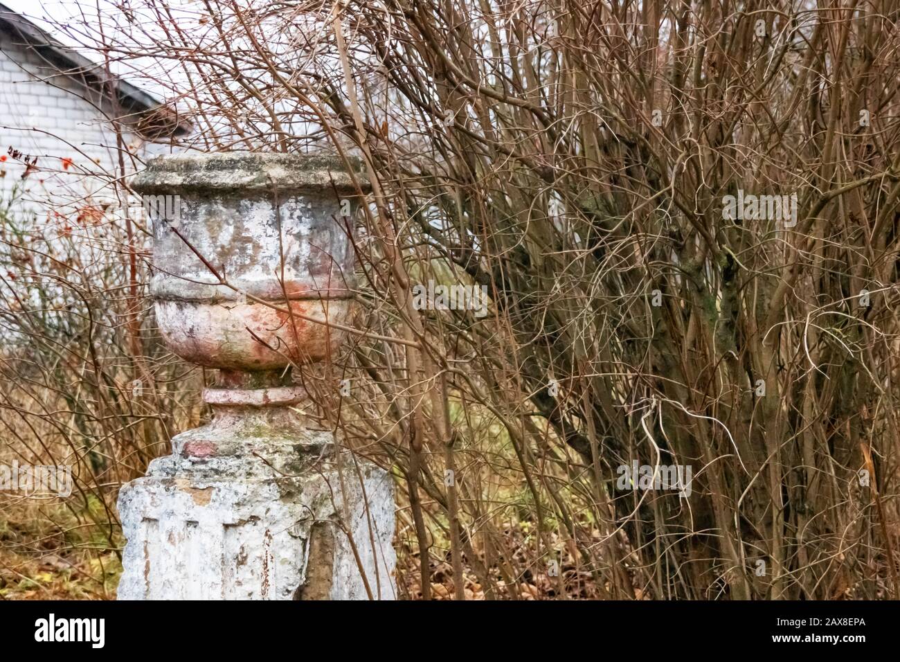 Old statue in bushes hi-res stock photography and images - Alamy