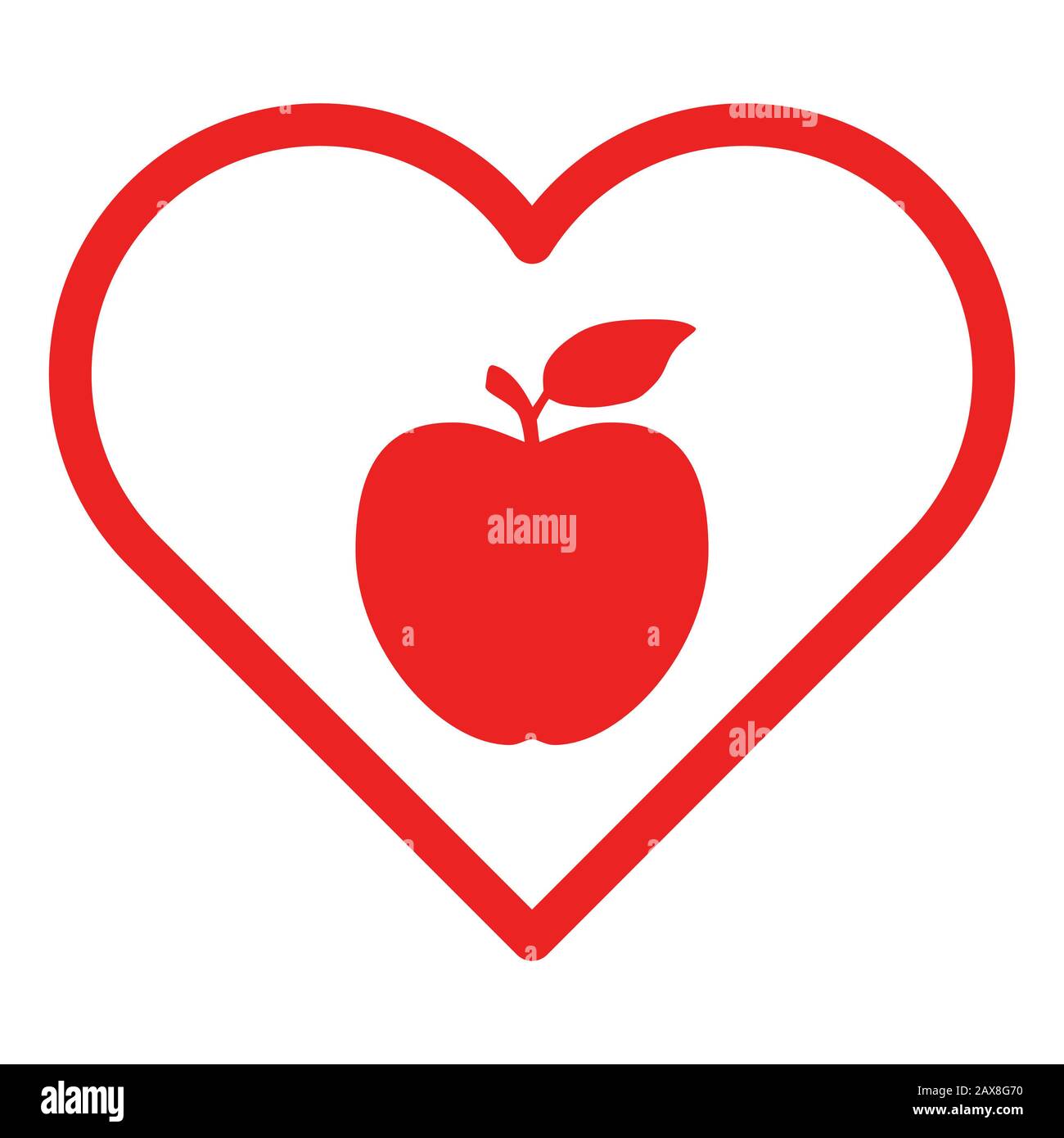 Apple and heart Stock Photo - Alamy