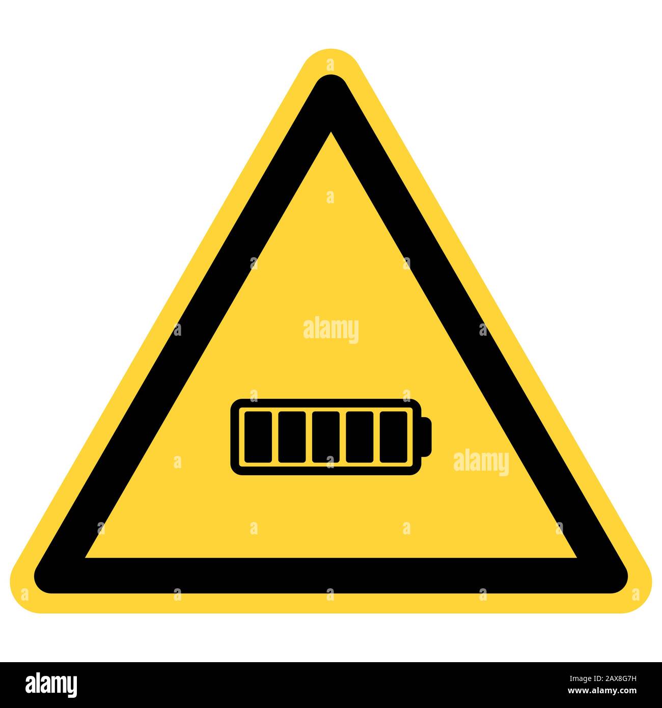 Battery and danger sign Stock Photo - Alamy